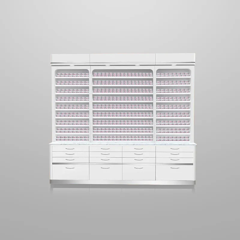 Makeup Cabinet Hair Color Tube Storage Salon Wood Cosmetic Store Klar ...