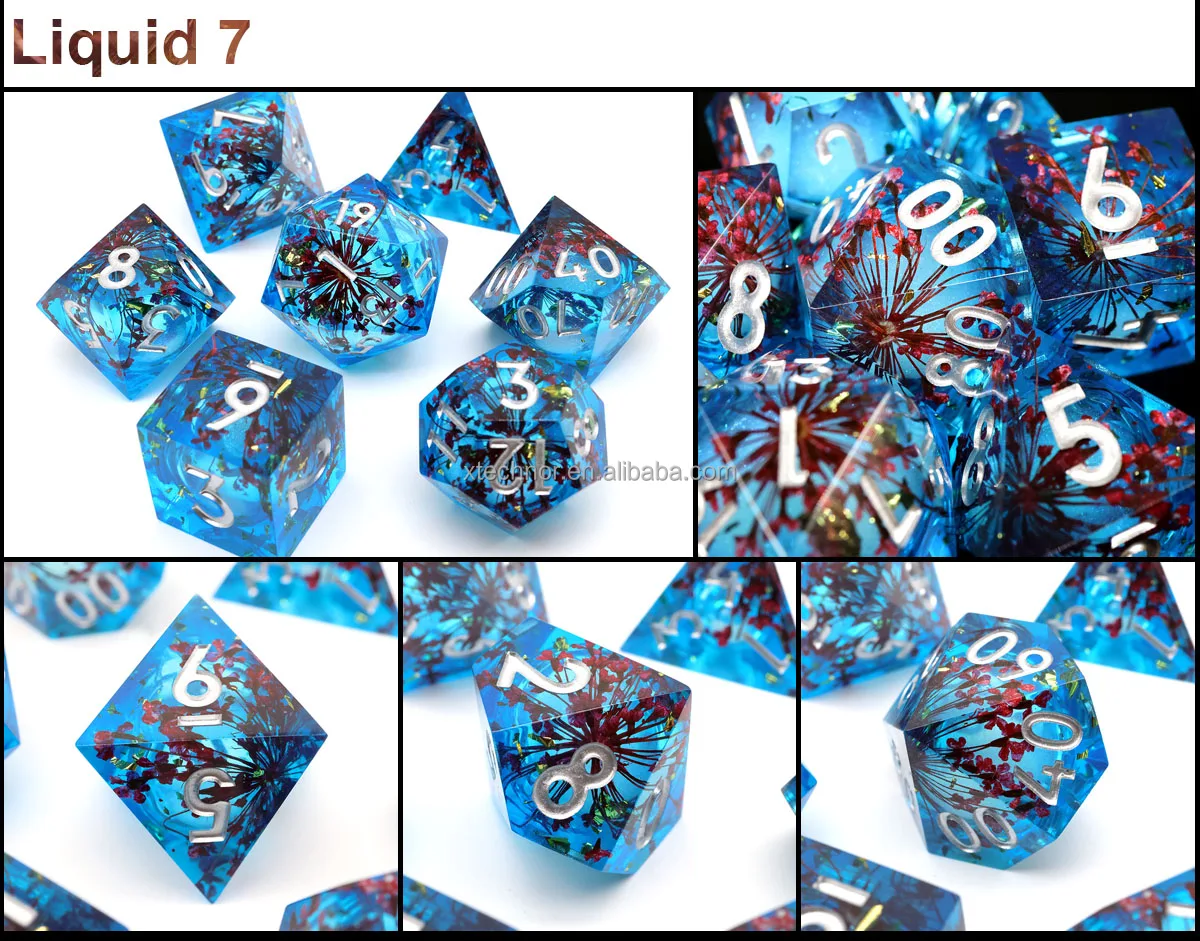 RPG Dice for Role Playing Table Game Polyhedral Resin DND Dice Set ...