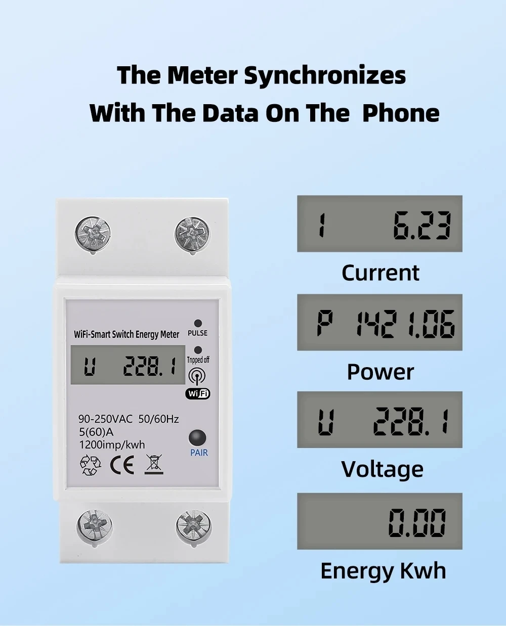 WIFI Smart Switch Energy Meter Kwh Metering Circuit Breaker Timer with ...