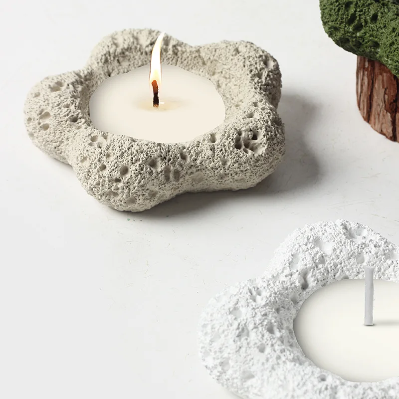 Custom Nordic Scented Cement Candle Jars Candle Matte White Ceramic ...