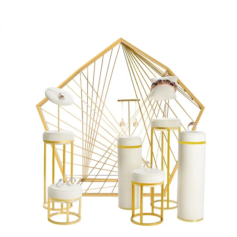 High Quality Pink Velvet Jewelry Display Stand Metal Microfiber ...