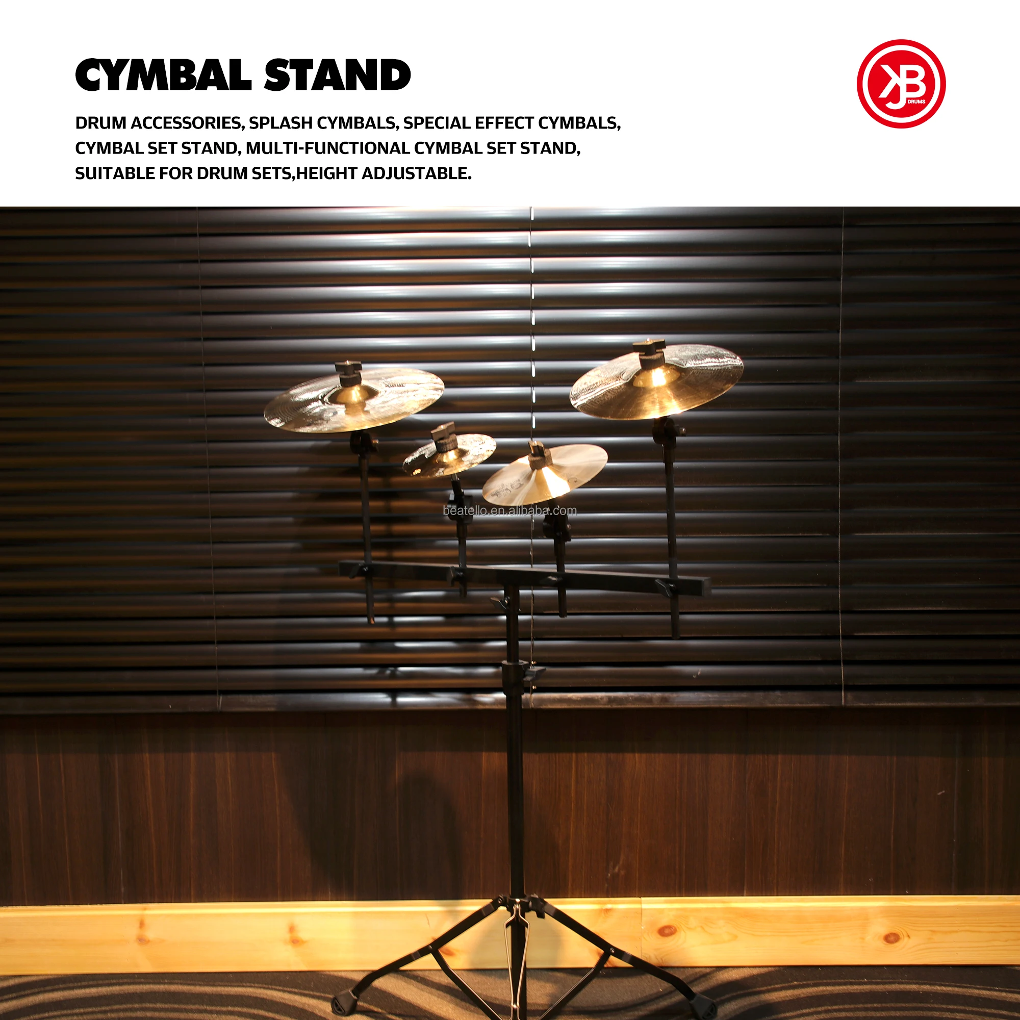Durable Black Cymbal Stand for Drum Kit & Crash Cymbals