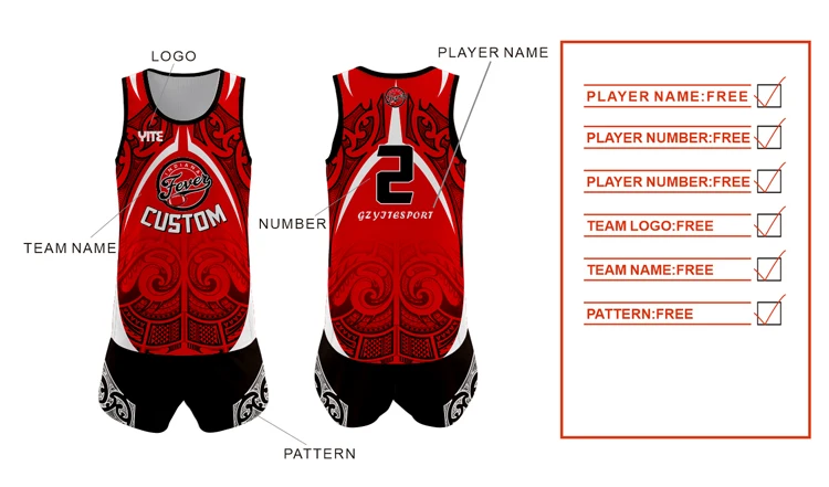 Touch Football Uniform Full Sublimation Custom Touch Rugby Jersey Quick ...