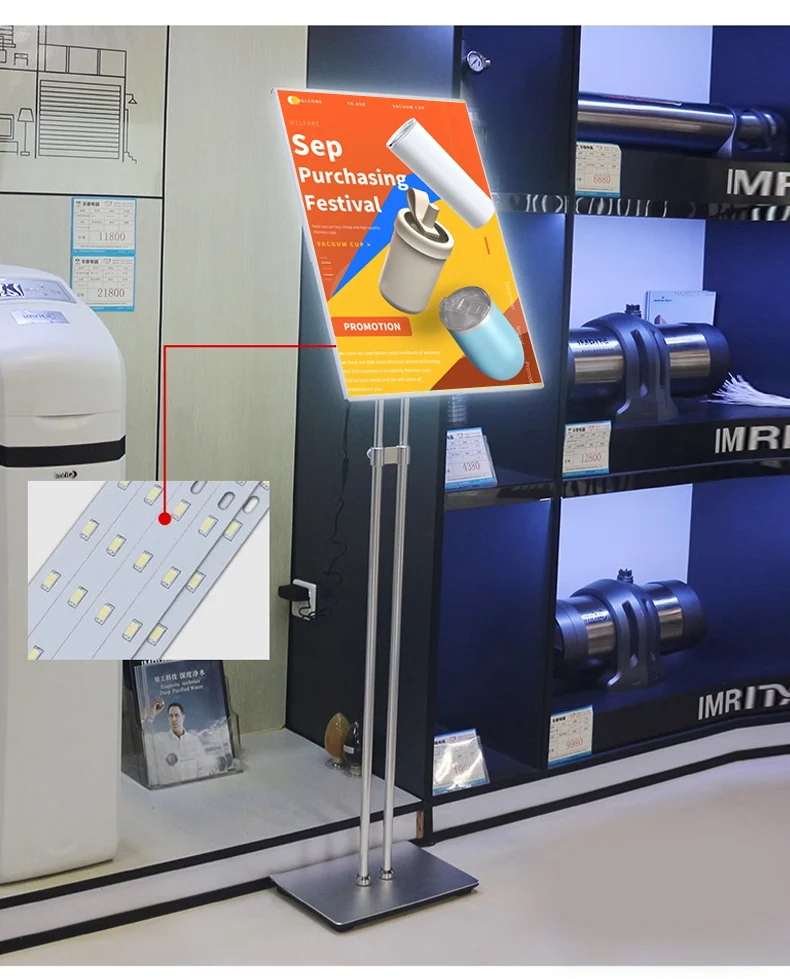 Outdoor Double Pole Light Box Stand Mall Activity Promotional Display ...