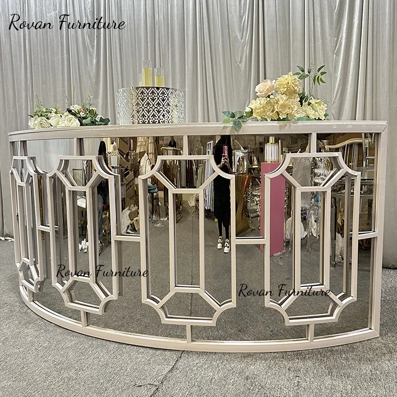 Luxury round gold silver bar counter stainless steel pvc wedding bar ...