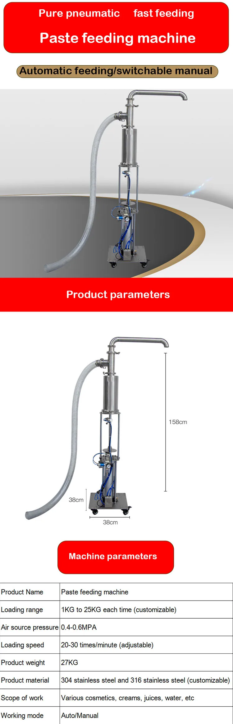 Small Viscous Liquid Sauce Suction Pump Lifting Feeding Machines ...