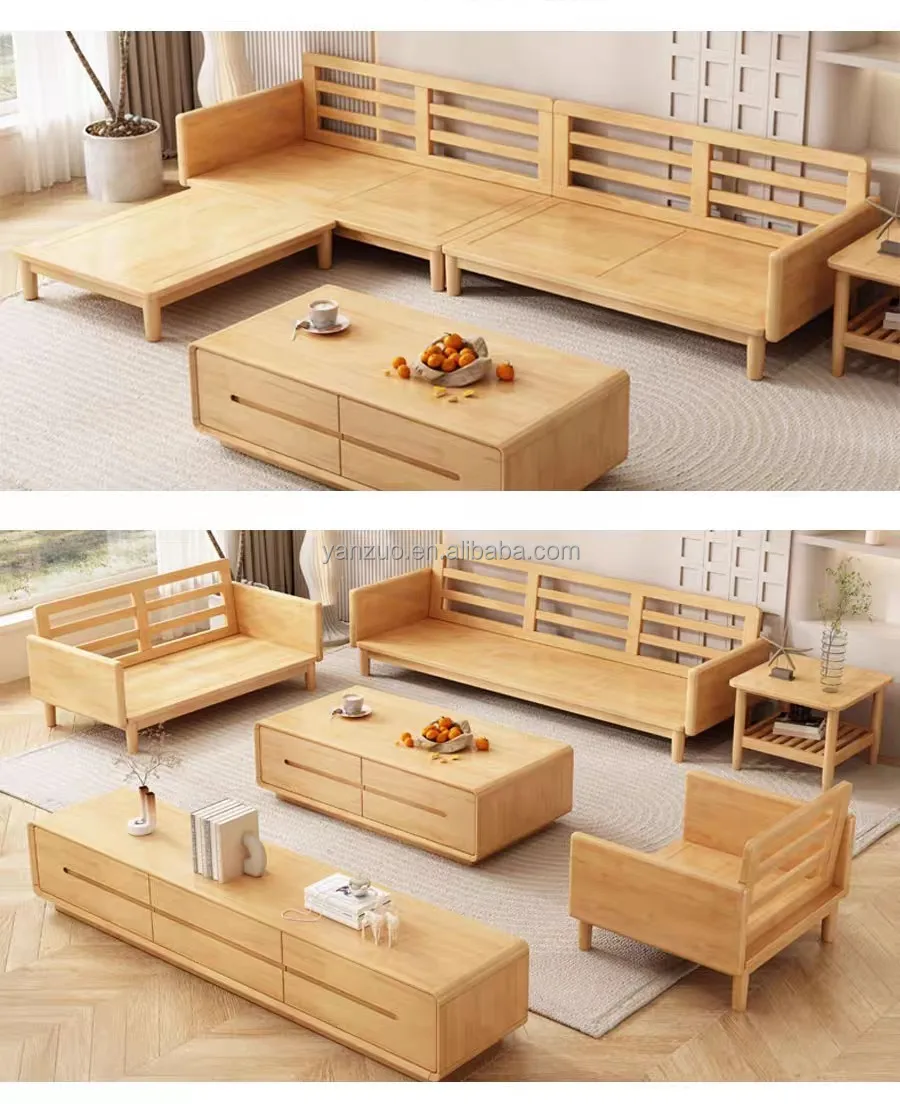 Modern Simple Japanese Living Room Fabric Sofa Combination