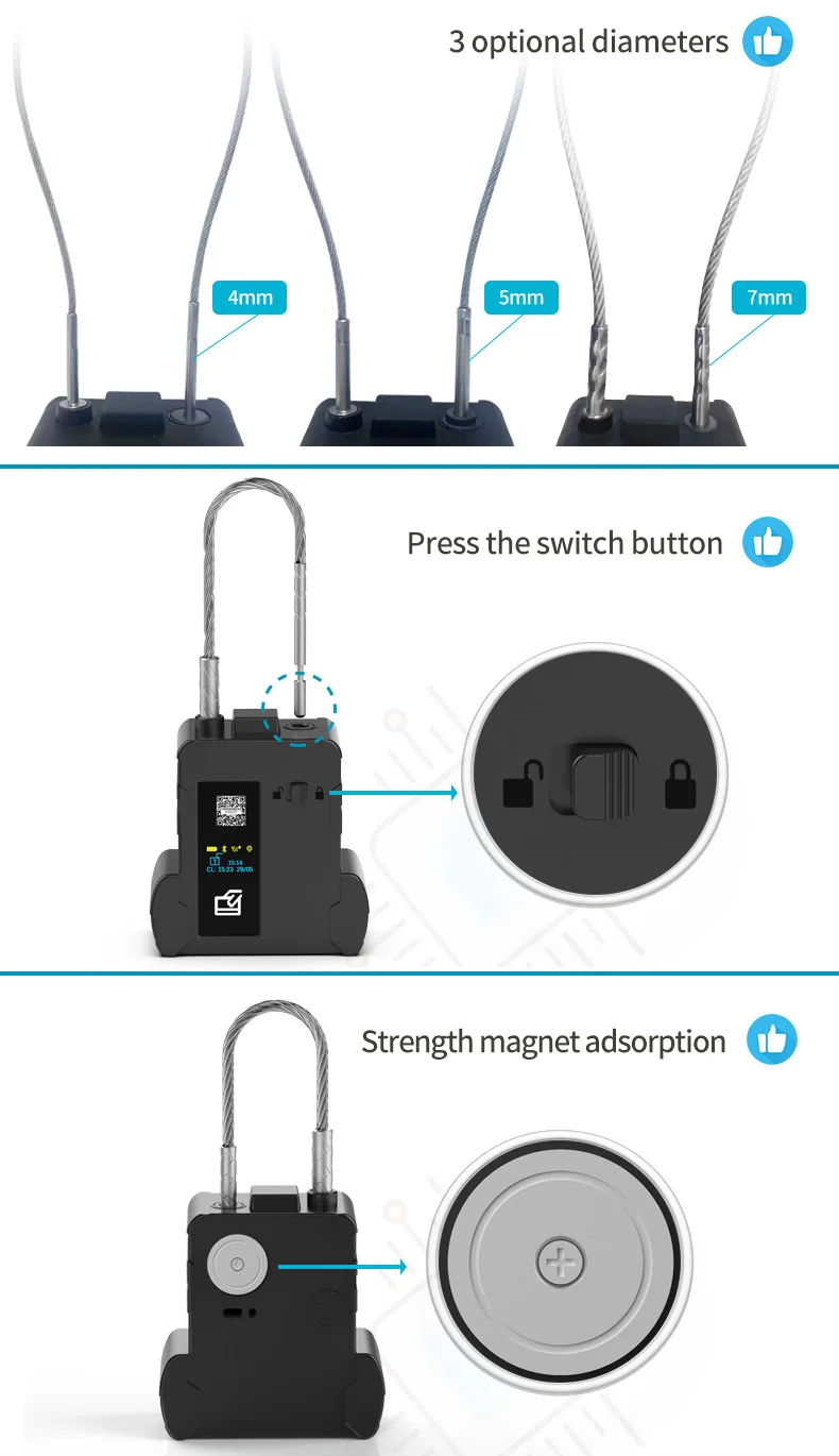 Industrial Iot Aluminum Cable Gps Padlock - Buy Iiot,Iiot Padlock,Iot ...
