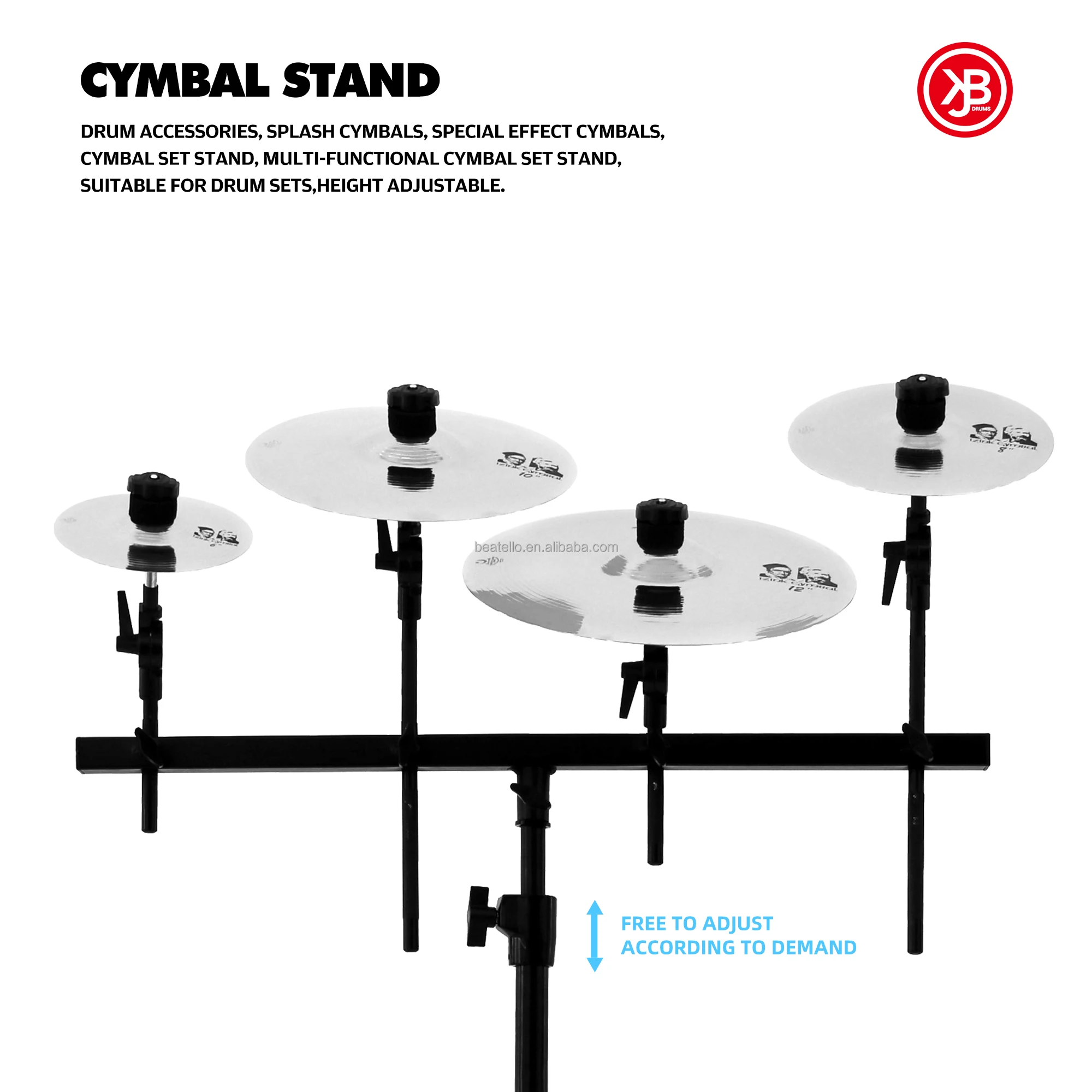 Durable Black Cymbal Stand for Drum Kit & Crash Cymbals