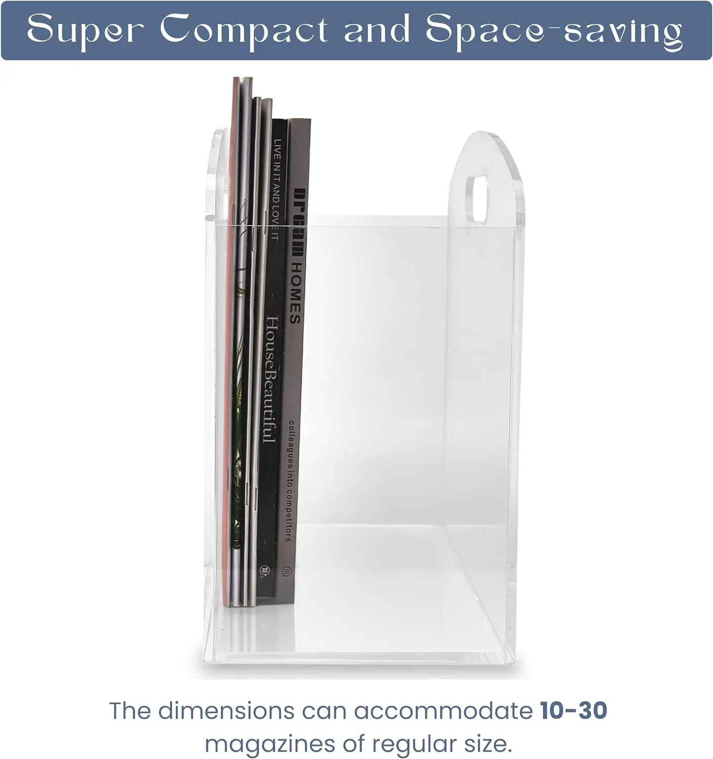 Modern Clear Acrylic Magazine Rack Lucite Newspaper Stand Organizer For ...