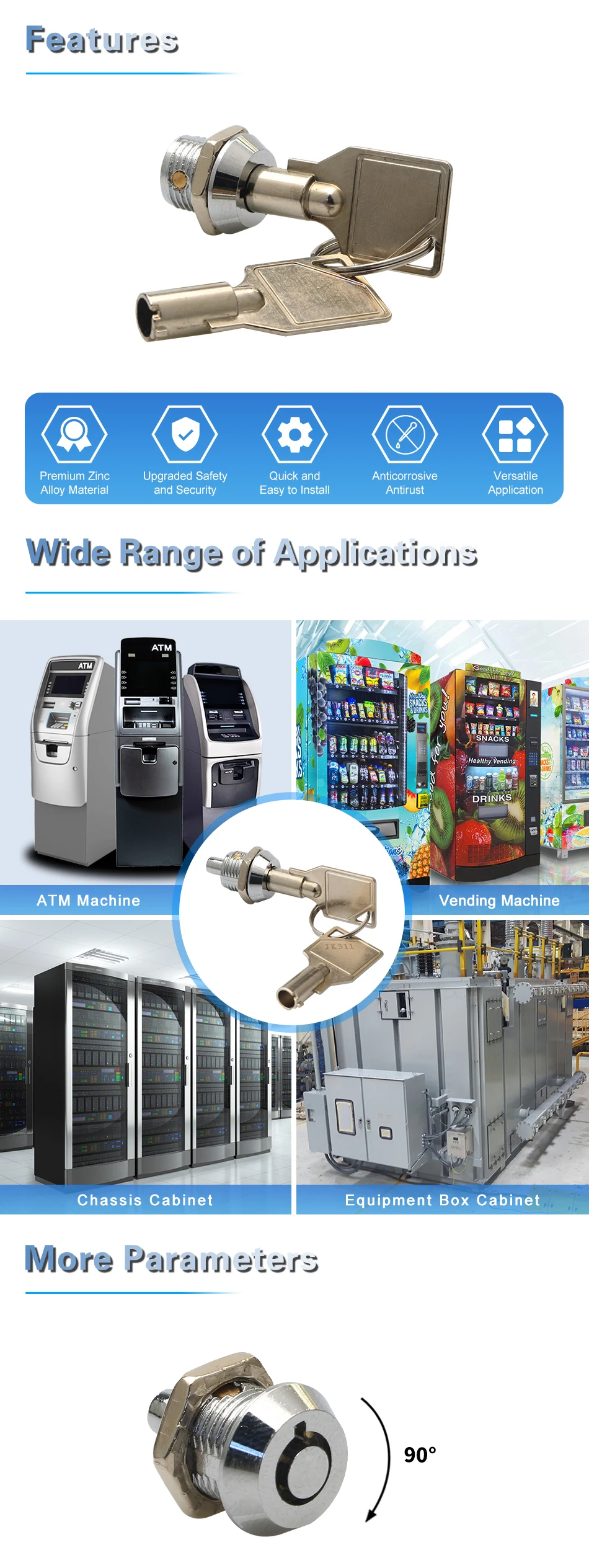 Jk311 Showcase Door Tubular Key 10mm Mini Plunger Miniature Tubular ...