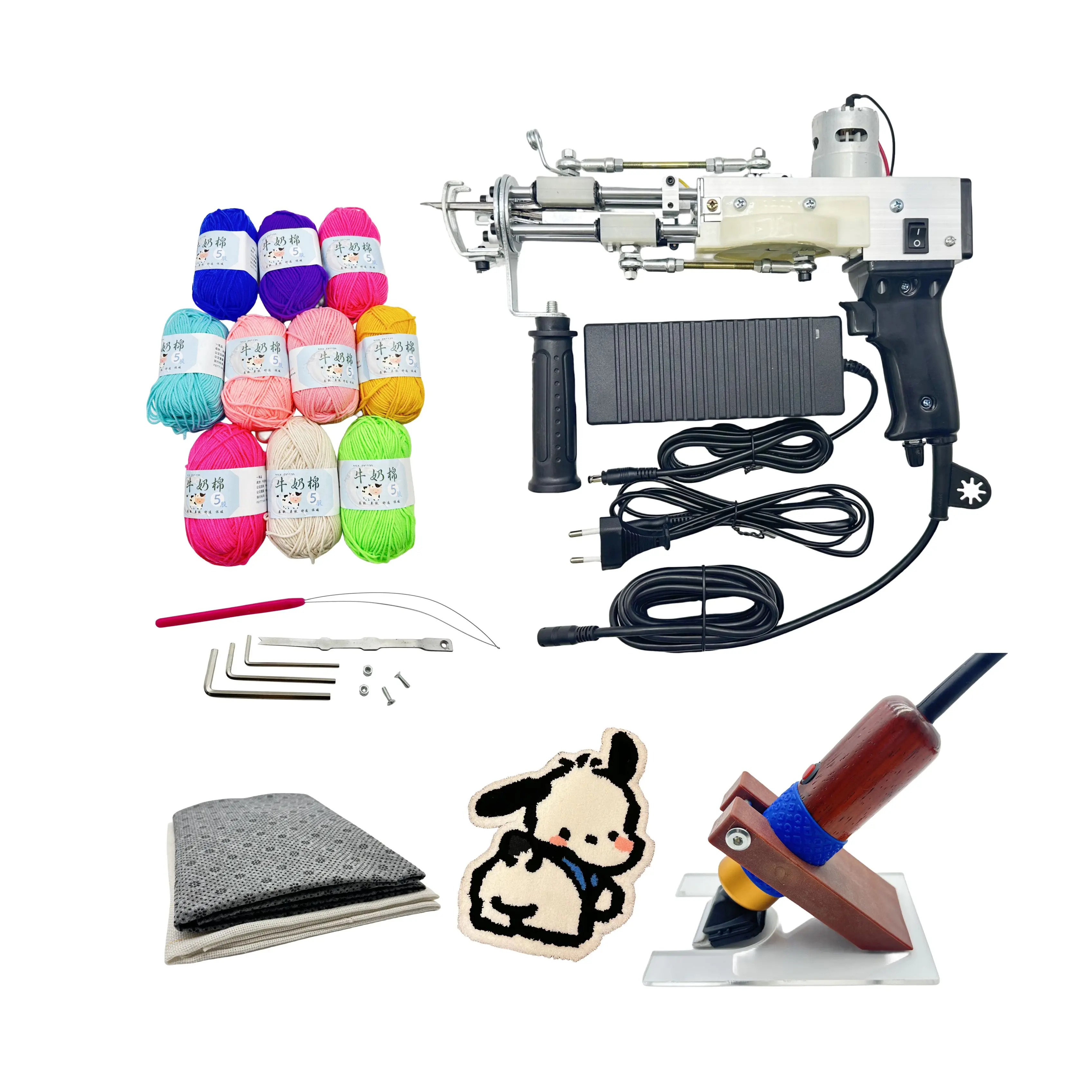 Electric carpet tufting gun 2 in 1 rug weaving machine pistola para ...