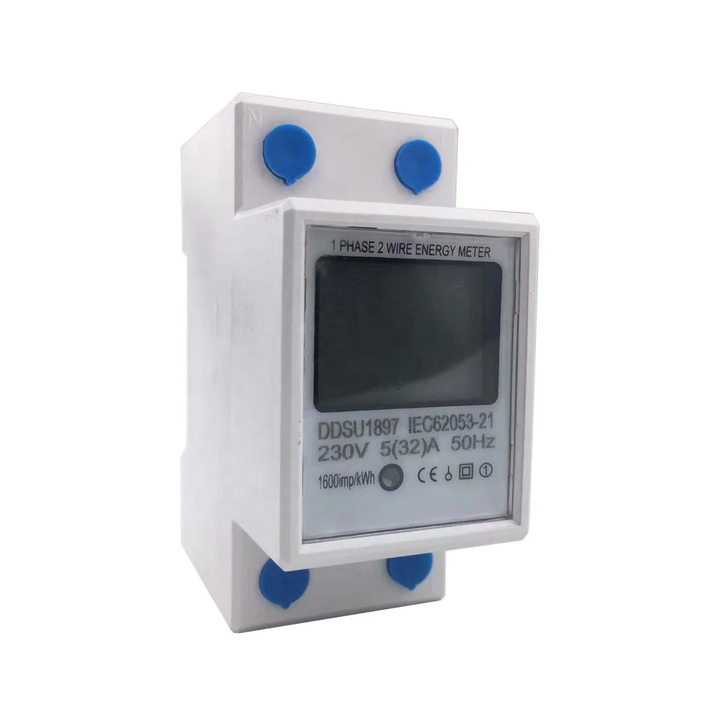 32A 230V 50Hz Single Phase Energy Meter - LCD Display Electric ...