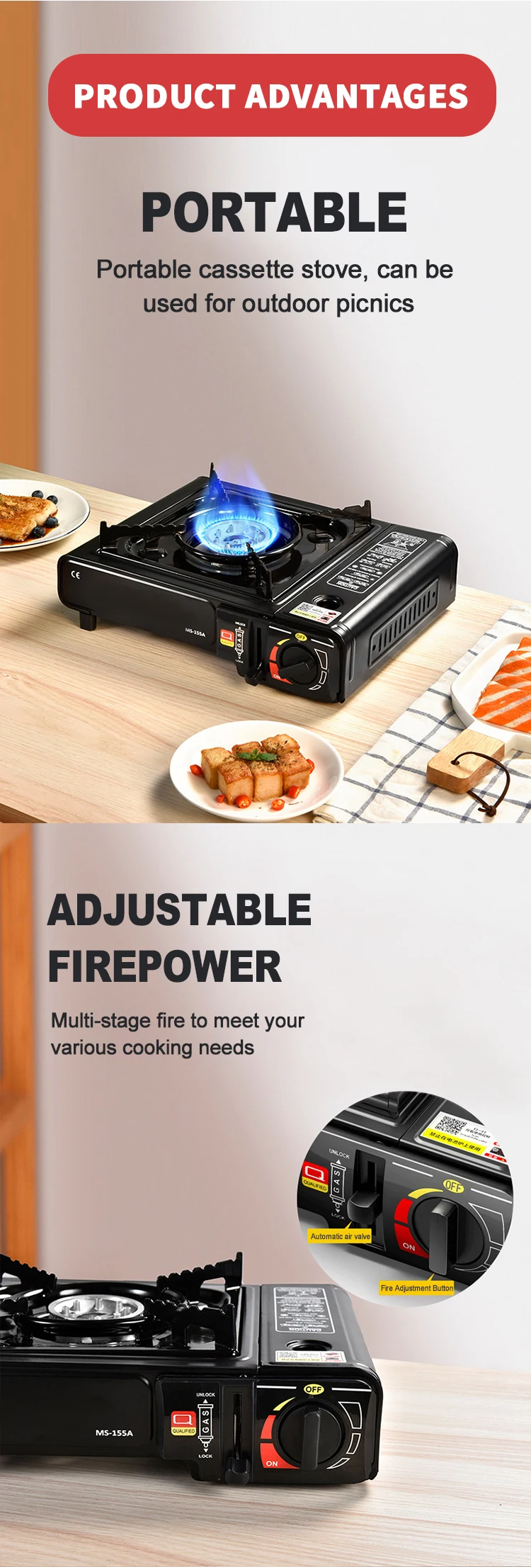 Customized Travel Cooker Stove - Portable Butane Outdoor