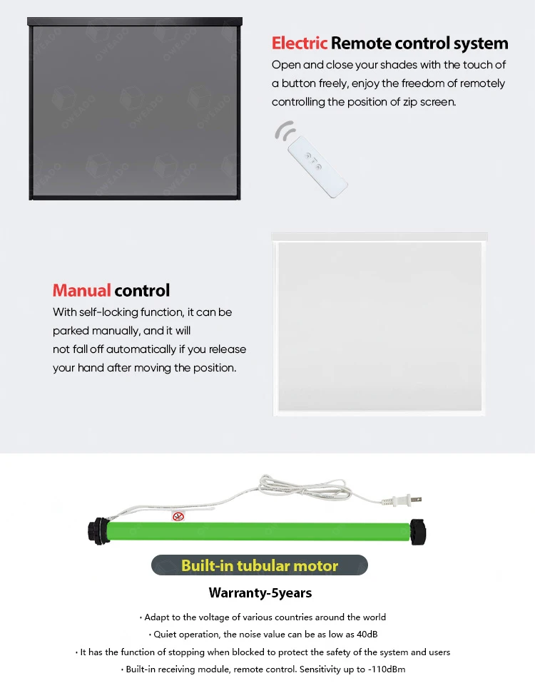 Customized Sizes Wind Blackout Motorized Zip Track Blinds Outdoor ...