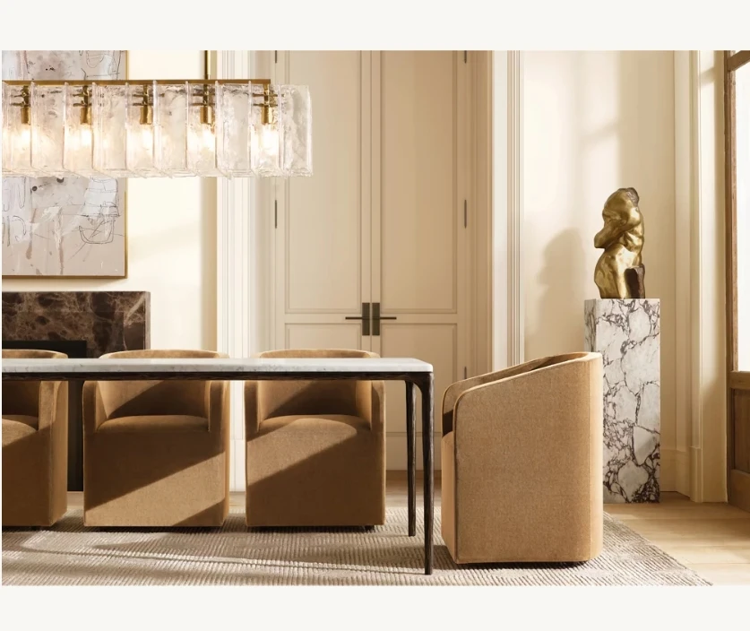Thaddeus Marble Rectangular Dining Table - Luxury & Convertibility