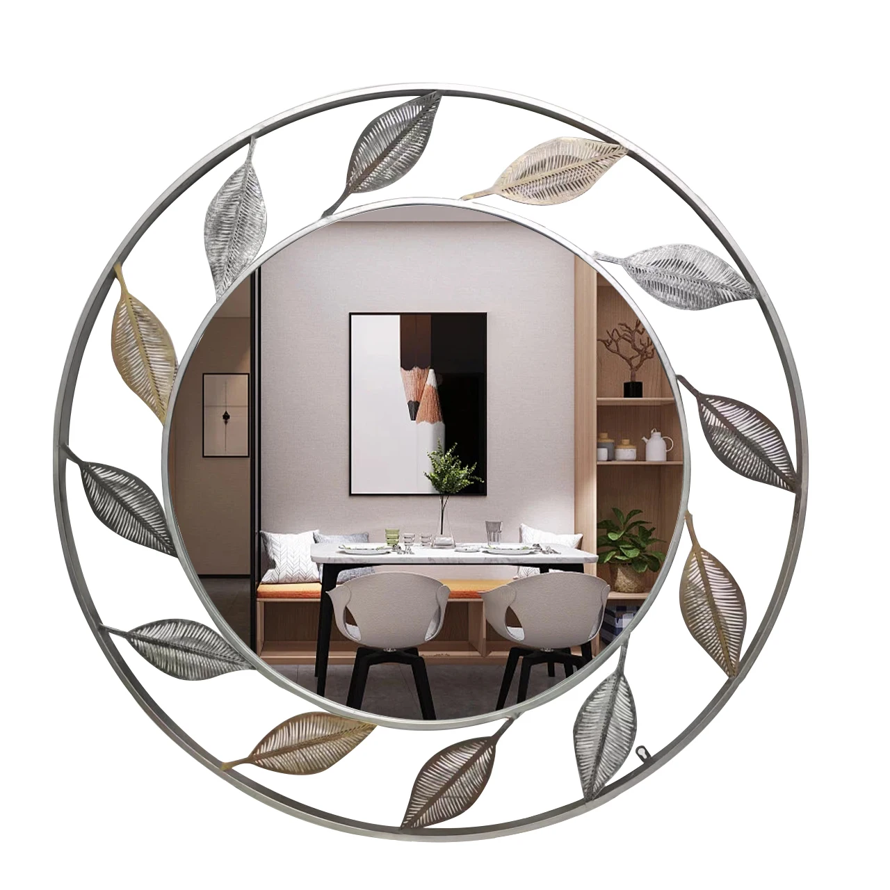 Large Metal Framed Silver Round Art Luxury Custom Big Full Body Funky ...