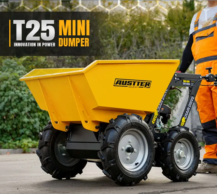 AUSTTER 250kg Gasoline Powered Self-loading Small Mini Site Dumper ...