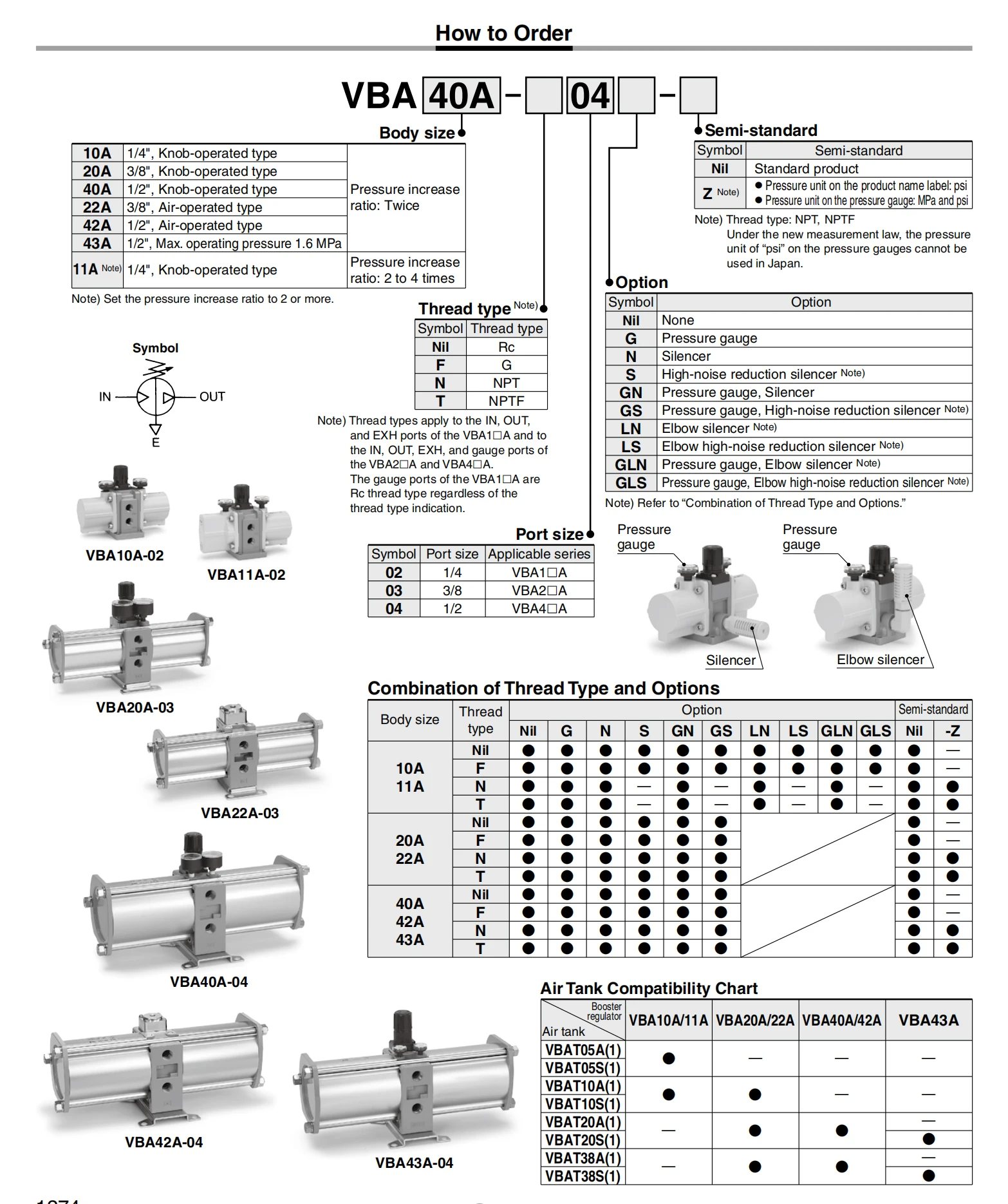 SMC Type Pneumatic Booster VBA Series Pressure Control Equipment