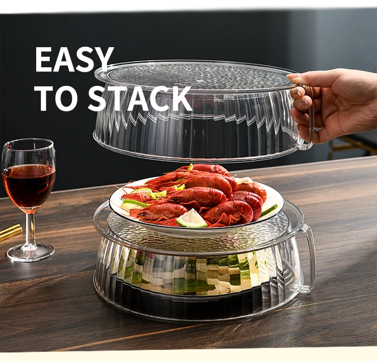 Kitchen Restaurant Reusable Plastic Stackable Transparent Round Hot ...