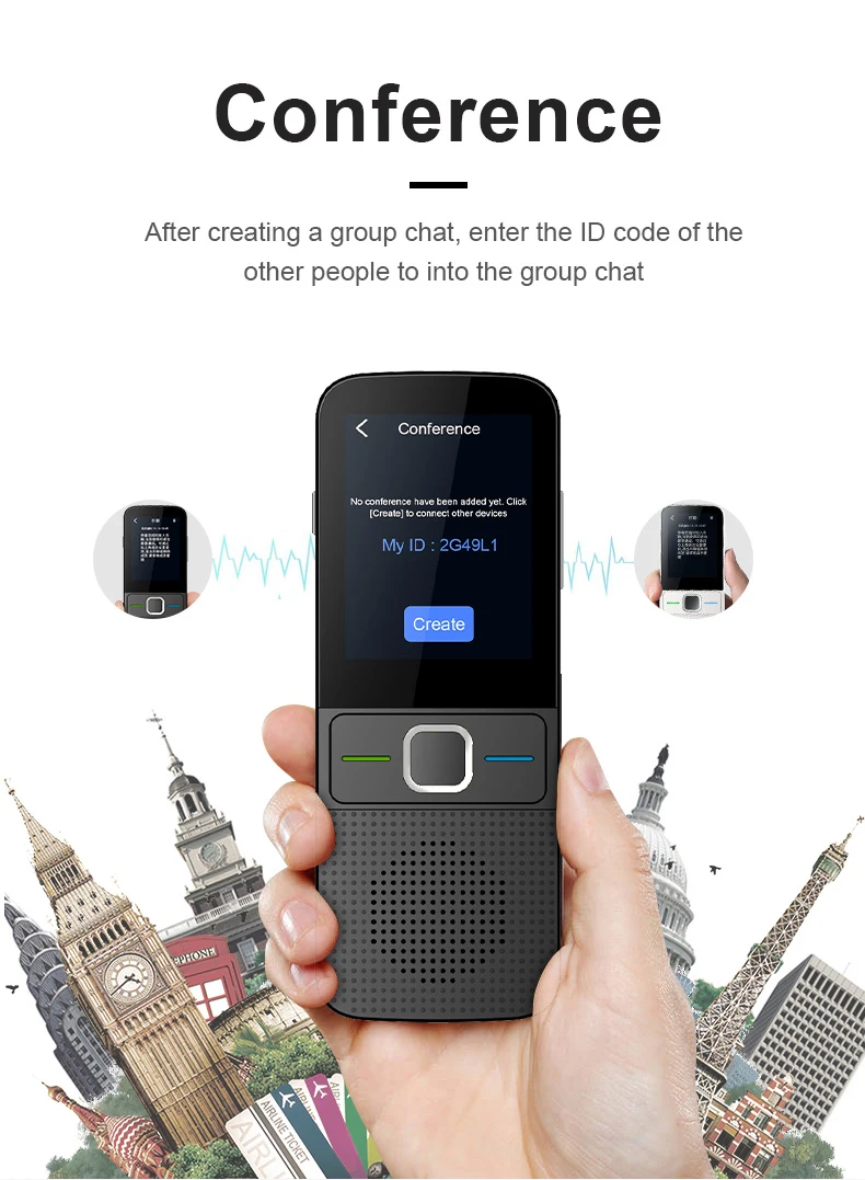 Portable Voice Translator 137 Online Languages Offline Instant Language Smart Translator T10 ...