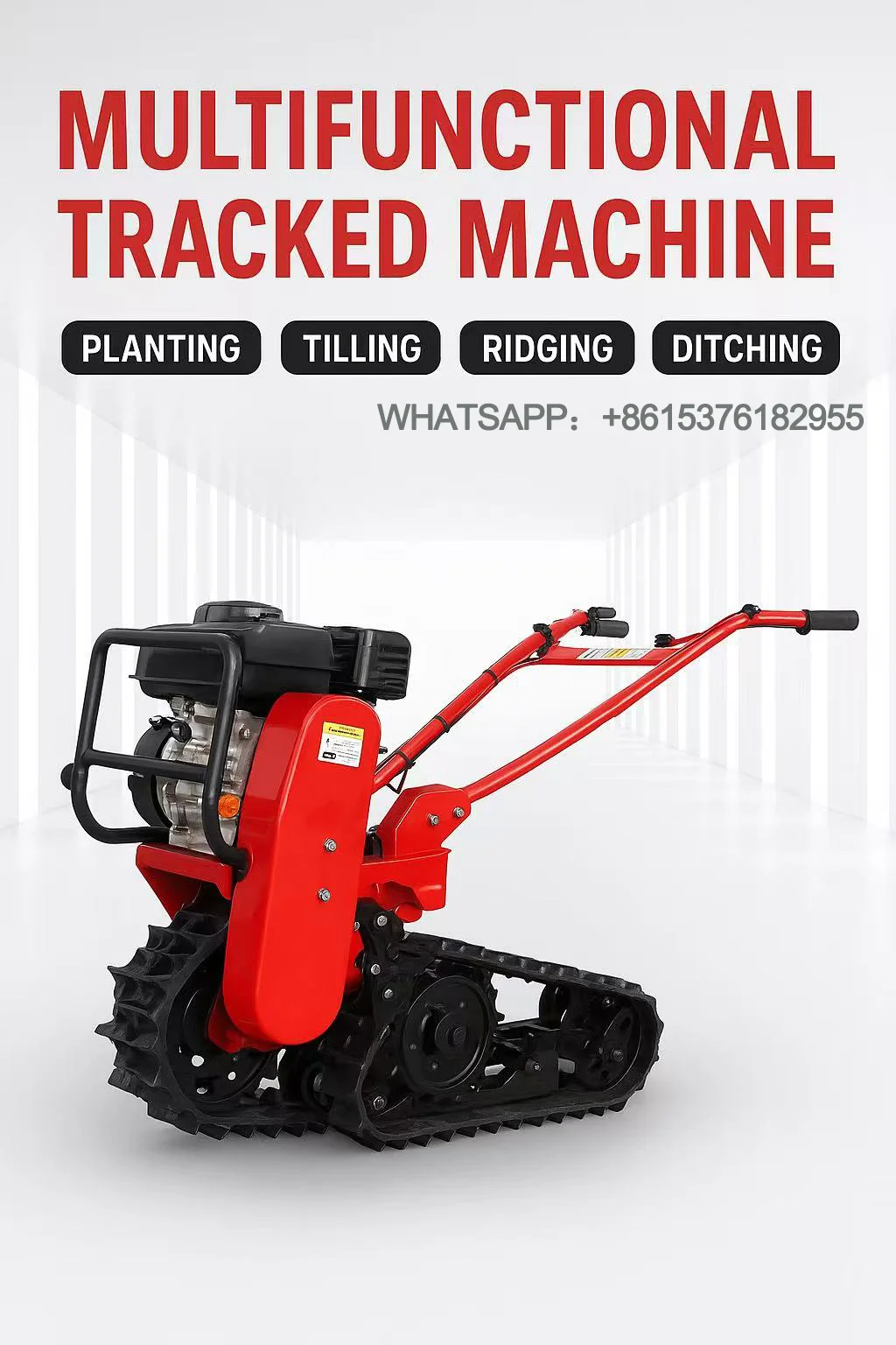 Diesel Powered Single Wheel Chain Track Micro Tiller Hard Land ...