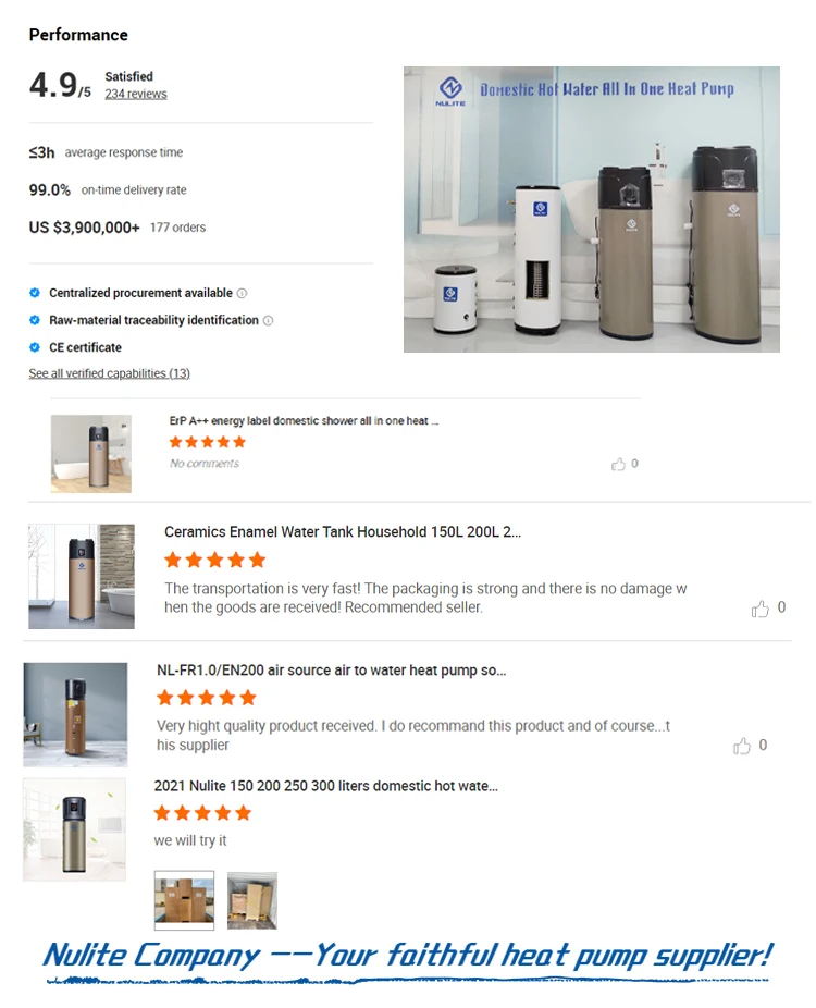 NULITE High Temperature Monoblock 16KW Solar Heat Pump