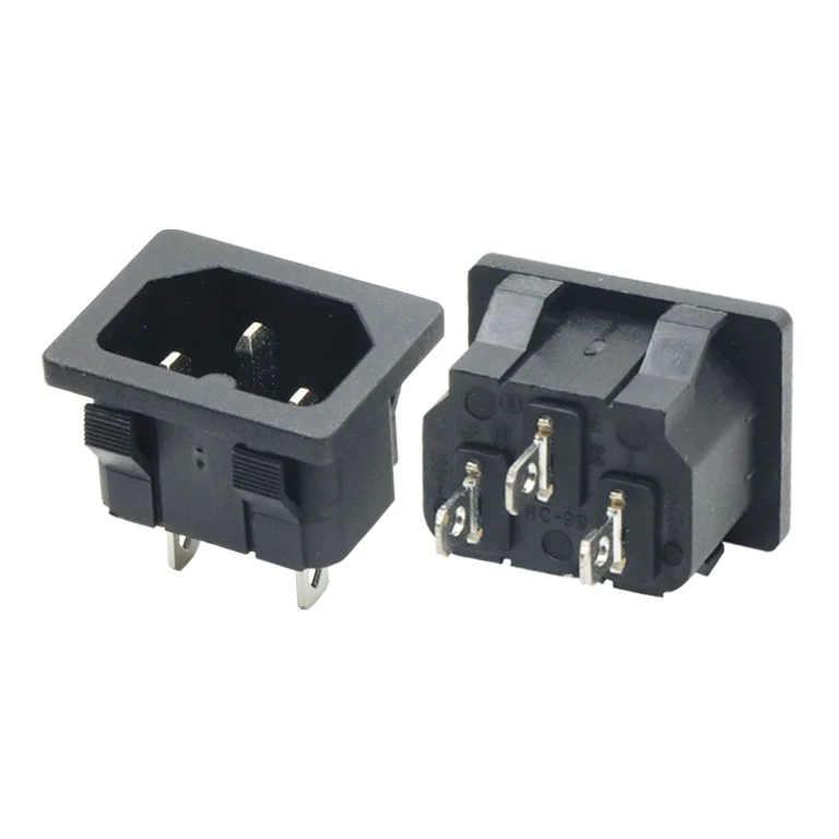 Iec Power Socket 3pins Inlet Plug Ac Power Socket Receptacle For Pcb ...