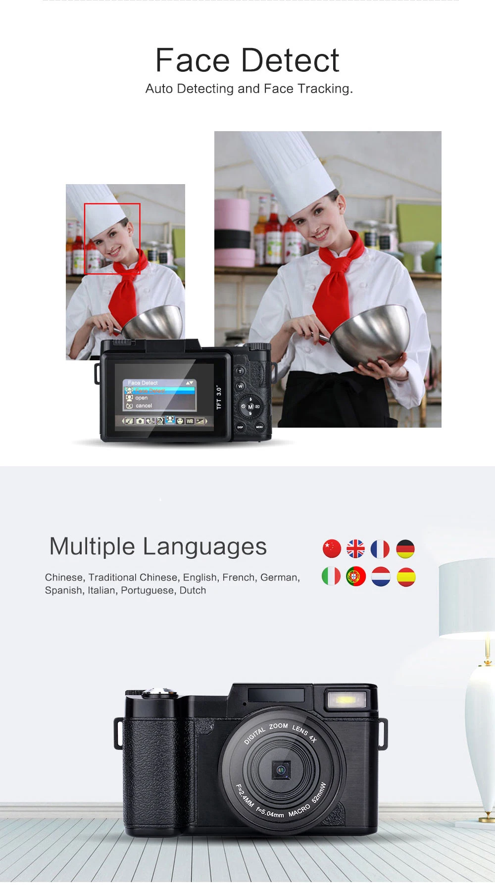 30mp Mini Compact Video Camera Uv Appareil Photo Reflex Dslr Digital ...