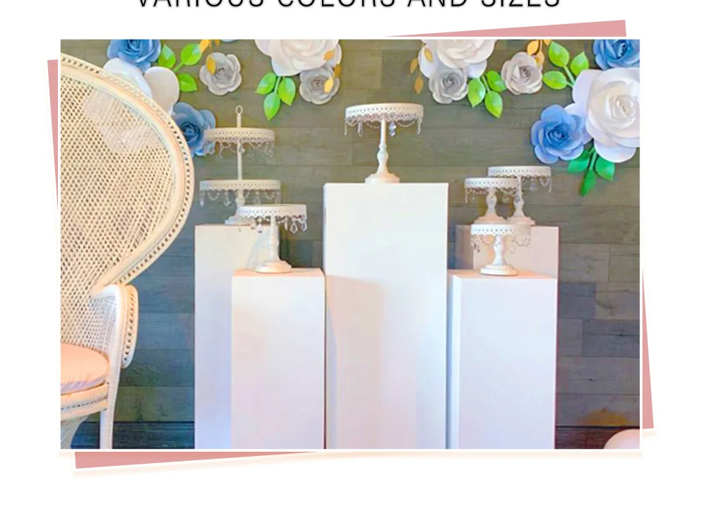PVC Square Cylinder Plinth Display Stands for Weddings