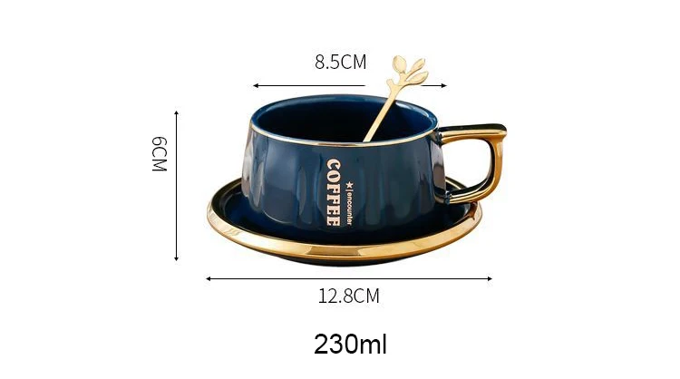 Gold Rim Coffee Cup And Saucer Porcelain Espresso Cups With Spoon - Buy ...