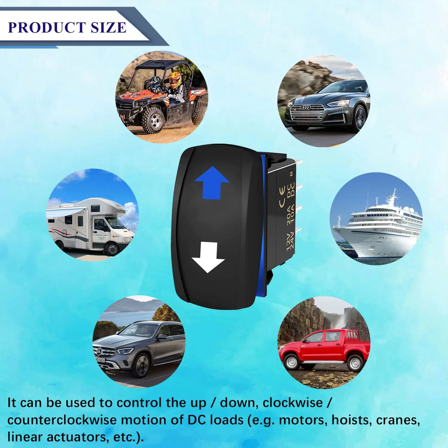 12V DC Motor Reverse Polarity Switch Panel for Car Boat R