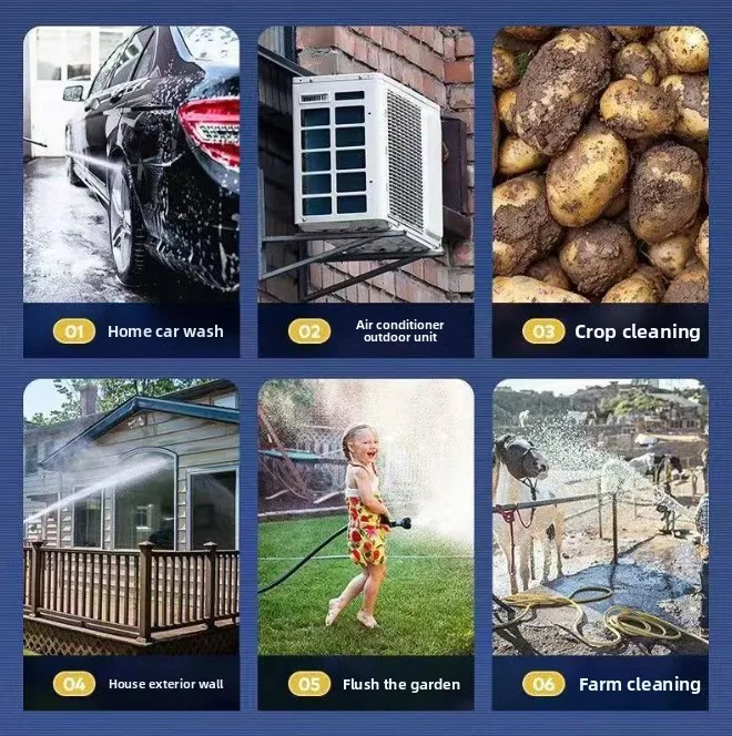 Car Cleaner110V 220V 1400W High-Pressure Car Washer with High-Pressure Water Gun Long-Handle ...