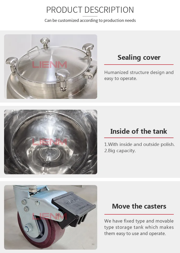 Lienm Stainless Steel Jacketed Storage Tank Removable Liquid Soap ...