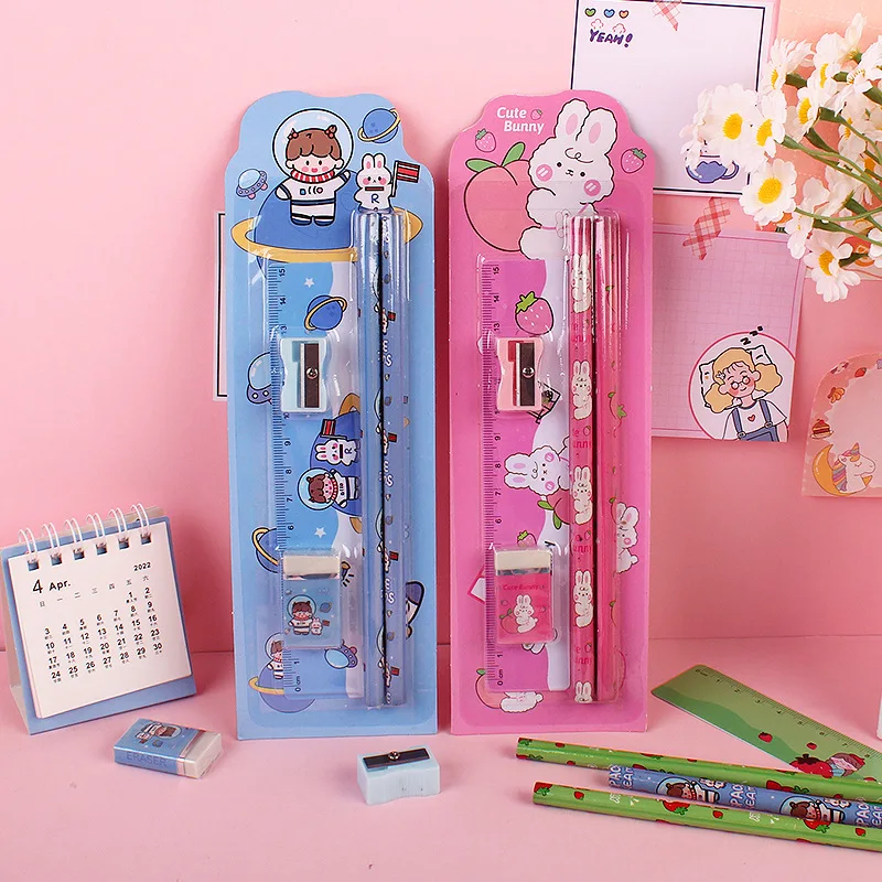Wholesale Stationery Suppliers Custom Kawaii Cartoon Pencil Stationery Sets Kids Cute Stationery Gift Sets Alibaba