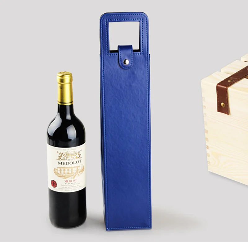 Custom Logo Portable Leather Wine Gift Box Single Bottle Leather Wine ...
