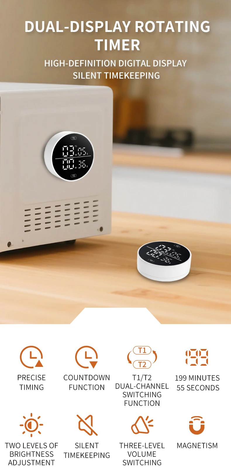 Custom Countdown Timer Rotation Lcd Display Digital Timer Household ...