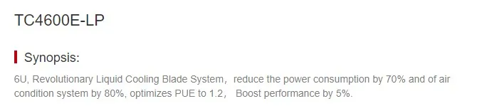 TC4600E LP Liquid Cooling Blade Server - 8 Nodes, 2 Sockets