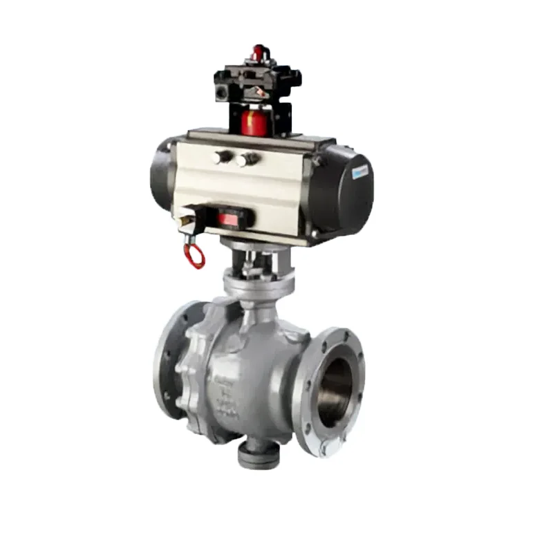 DN500 pneumatic control Pneumatic fixed ball valve Q647F switch flange ...
