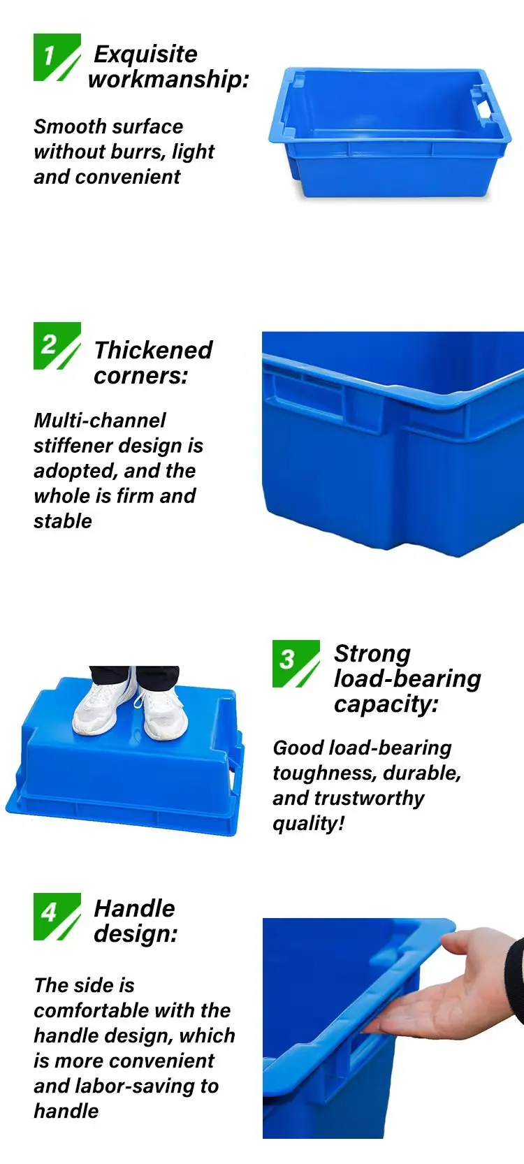 High Quality Nestable Plastic Crates Stackable 600*400 Nestable ...