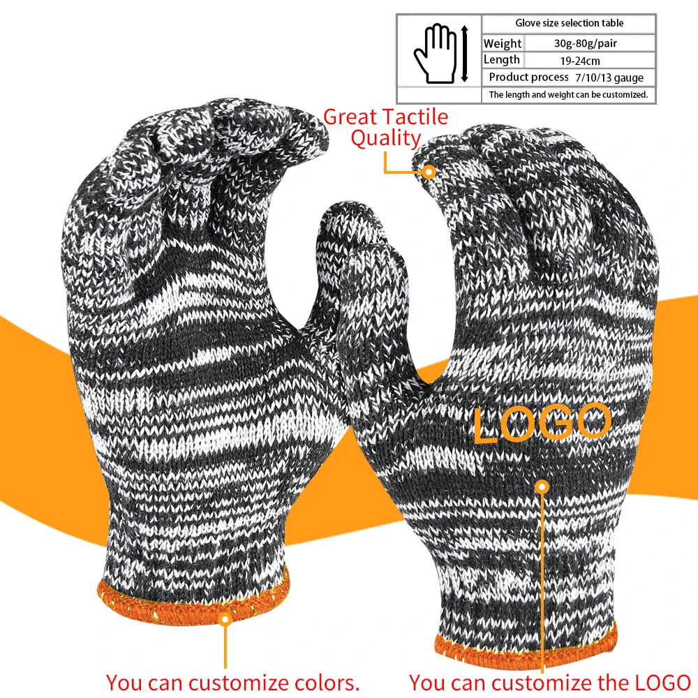 10 Gauge Mixed Color Labor Protection Cotton Hand Wear Resistant ...