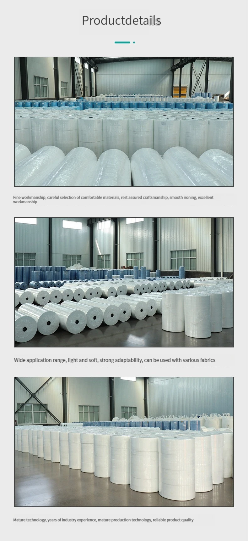 30/40/50/60/70/80gsm Oem Customized White Pp Spunbonded 100% Nonwoven ...