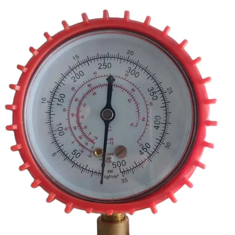 R134A Brass Manifold Gauge Manual Refrigerant Pressure Calibrator Low ...