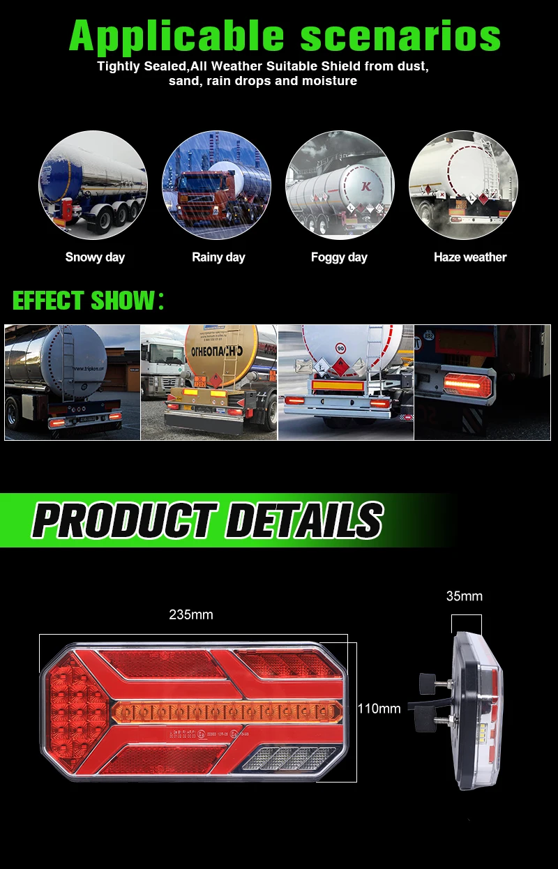 Trailer Truck Brake Bus Coach Tractor Stop Lamp Auto Turn Signal ...