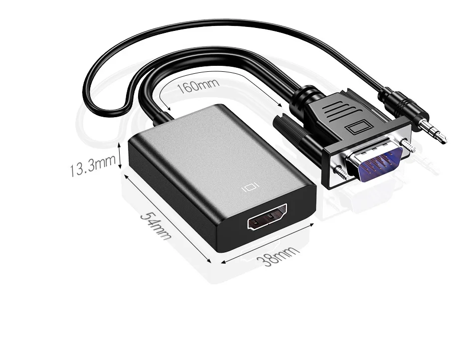 VGA to HDMI Converter Adapter - Full HD 1080P Plug-and-play