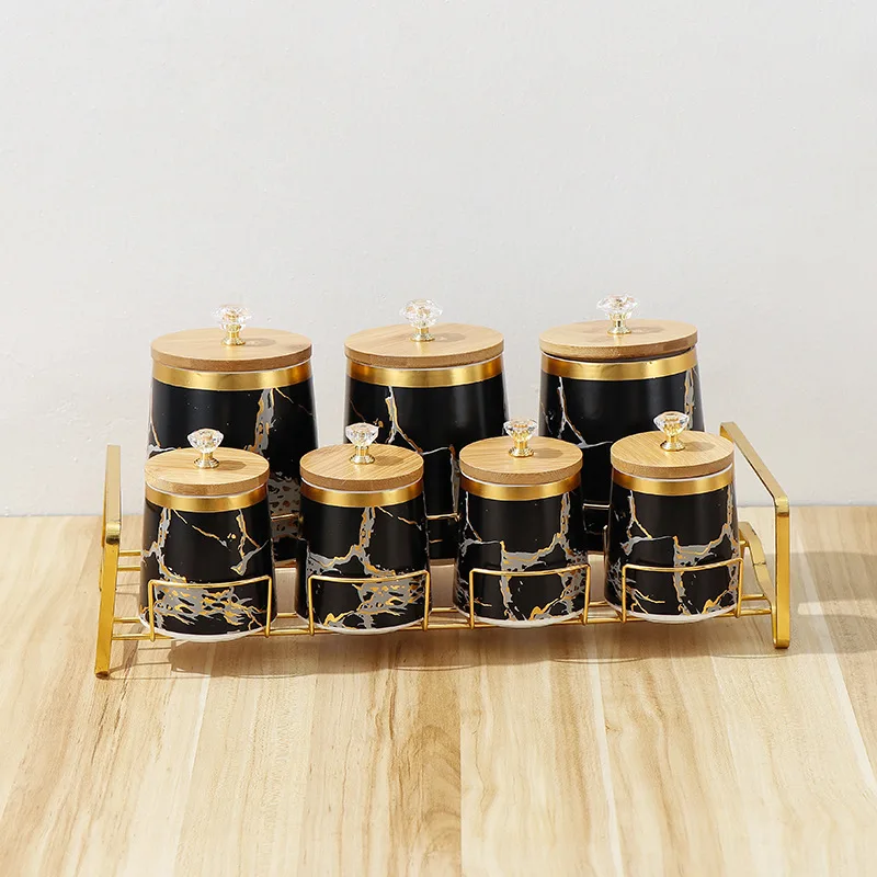 Nordic Light Luxury Condiment Box Set Household Condiment Jar Rack ...