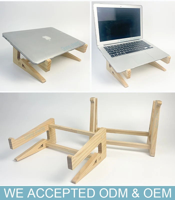 Custom Adjustable Wooden Laptop Stand Portable Wood Holder For Computer ...