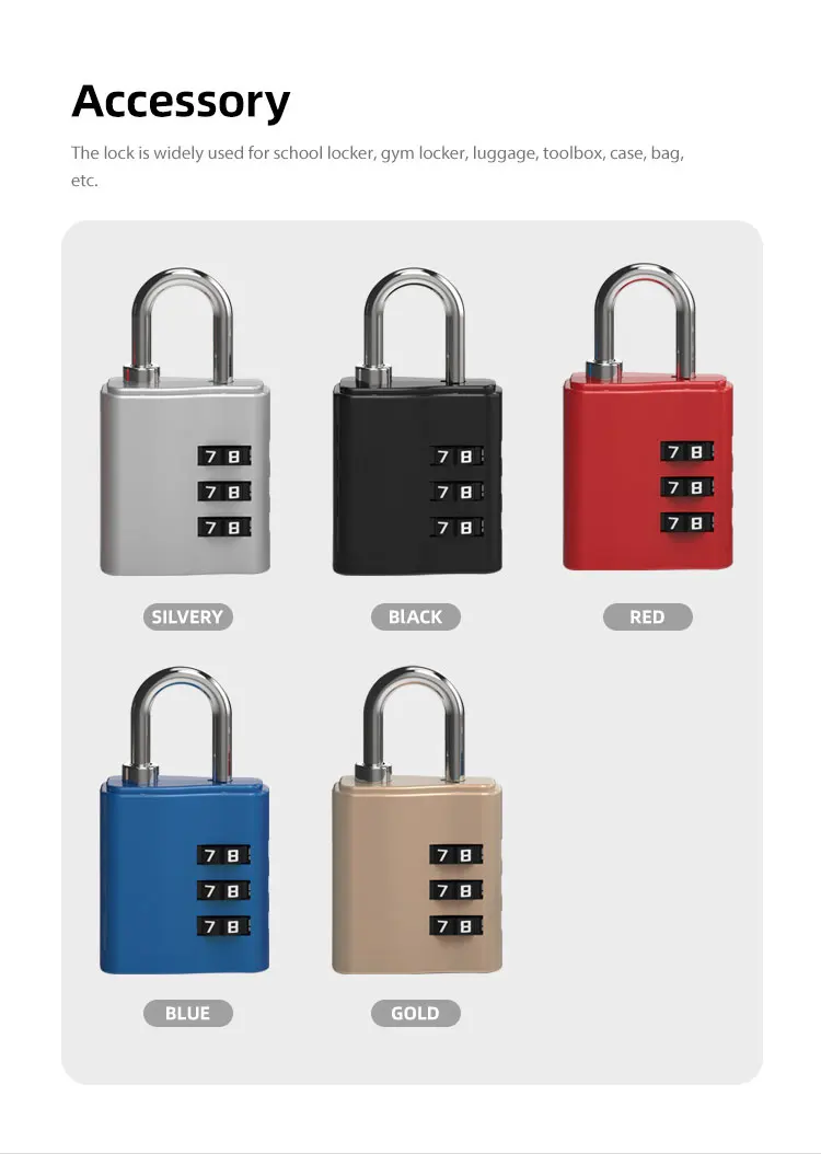 Customizable Lock 3 Digit Combination Locks 24N Candado for Backpack Zipper Small Travel Bag Gym ...