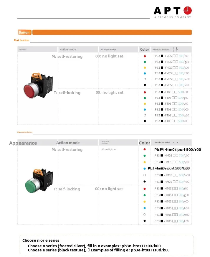 siemens Apt PB1 Series General Flat-Head Button PB1S-40/w| Alibaba.com