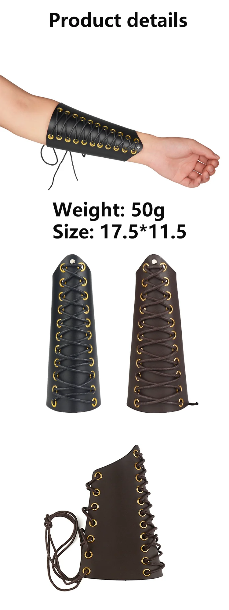 Bow And Arrow Equipment Archery Training Arm Guards Universal Cowhide ...